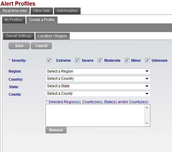 NC4 Risk Center - Region-Based Alert Profiles -Settings – Everbridge Sandbox