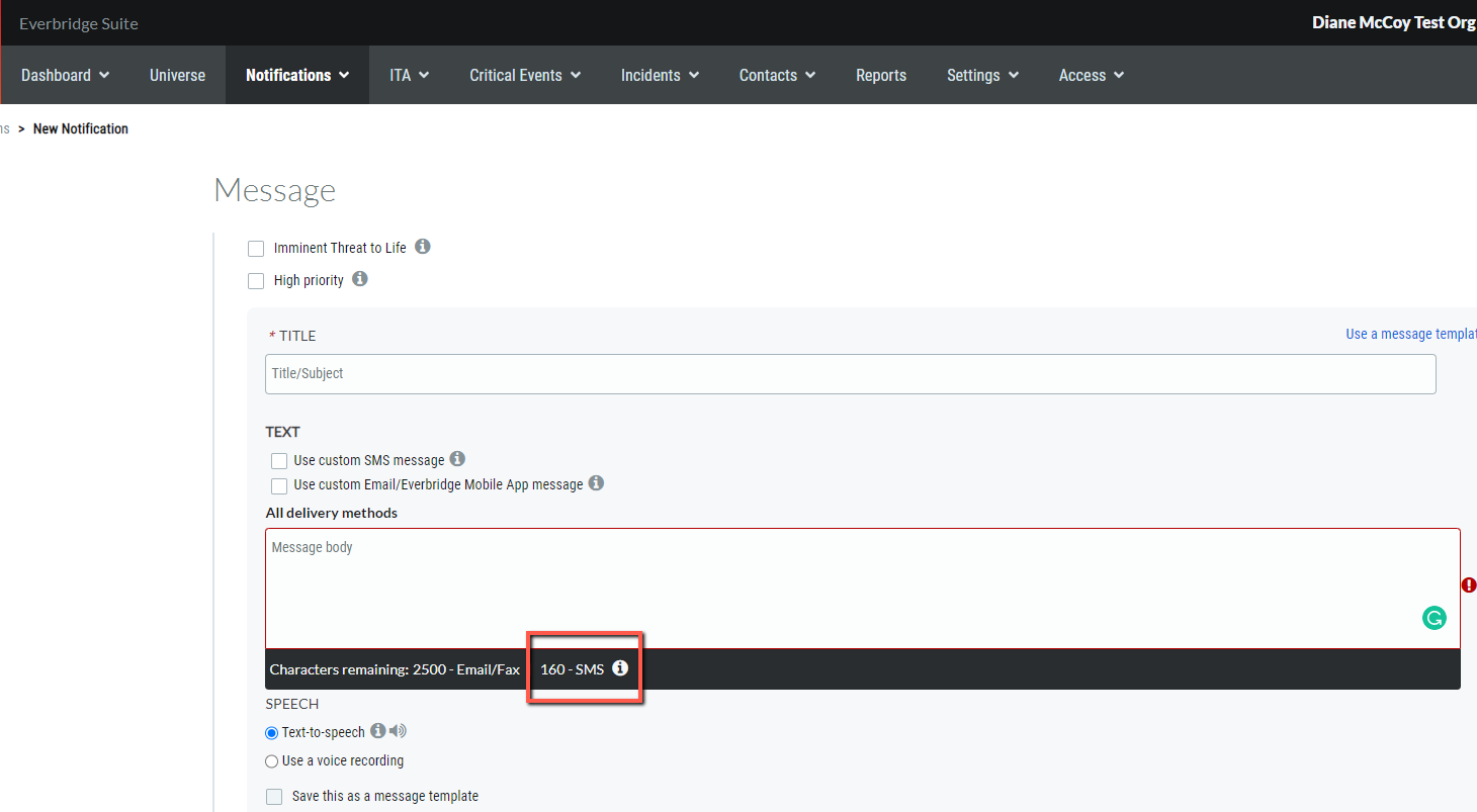 EBS: Everbridge SmartPath: Single SMS – Everbridge