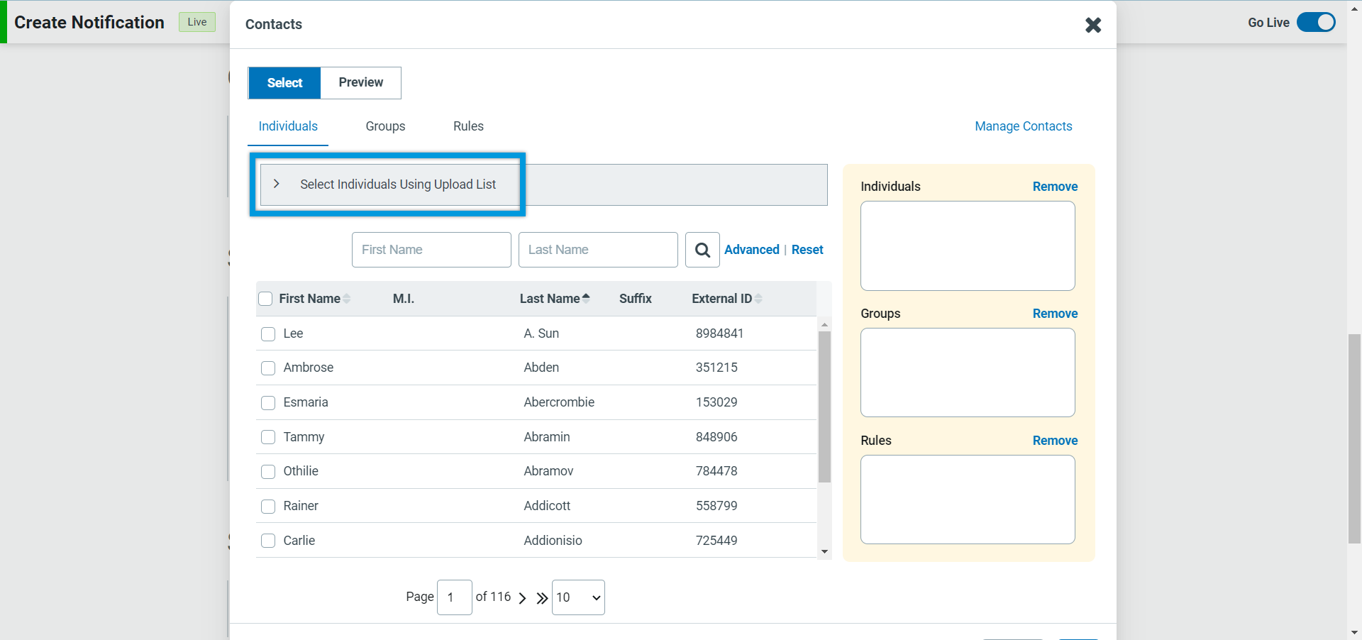 Ebs How To Send Notifications Or Incidents To Multiple Individuals By Uploading A List Of