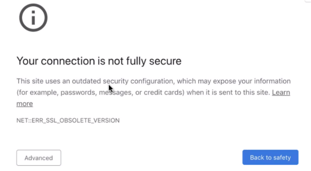 Ebs Troubleshooting Client Side Tls Error Messages That Can Occur When Using Non Supported Tls 