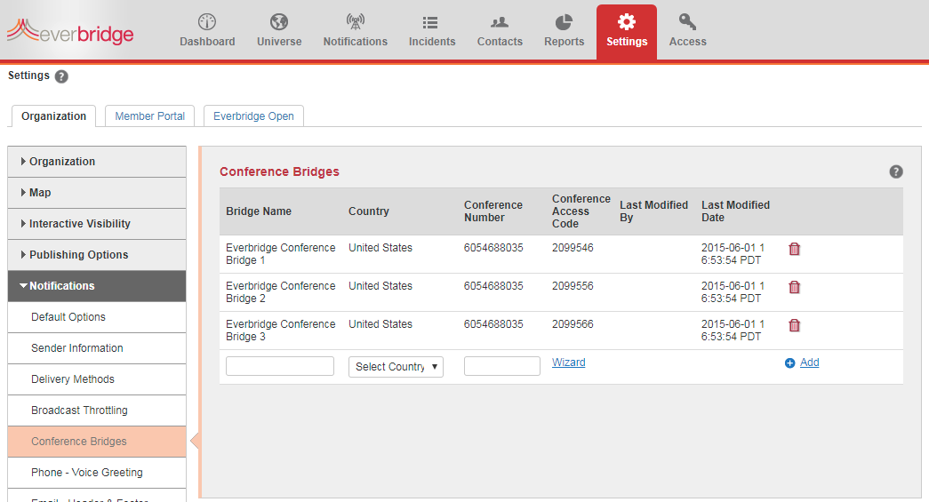 EBS: Can a Deleted Everbridge-Provided Conference Bridge in Everbridge ...