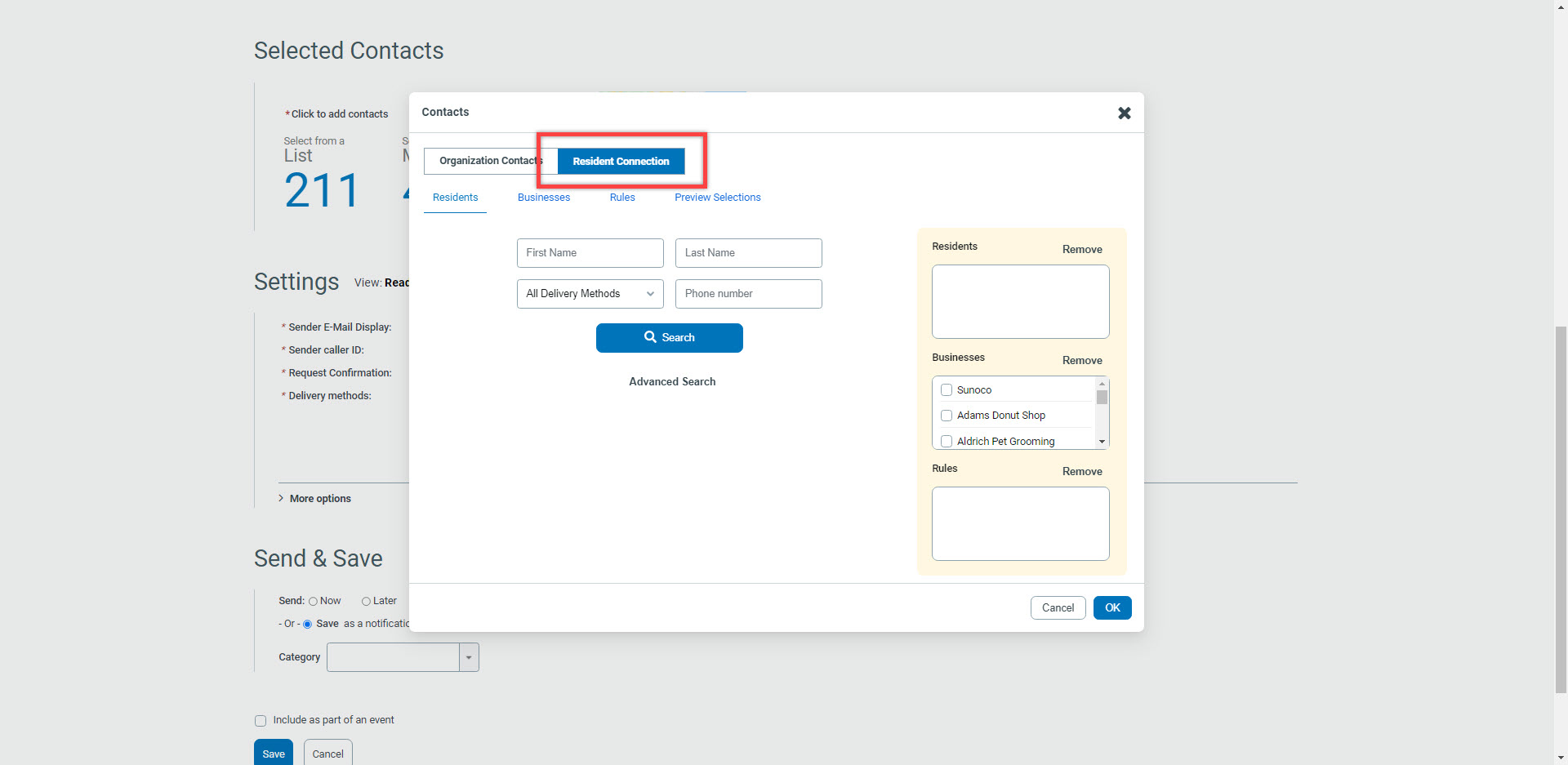 Mobile: Resident Connection - Can I Select Residents or Businesses ...
